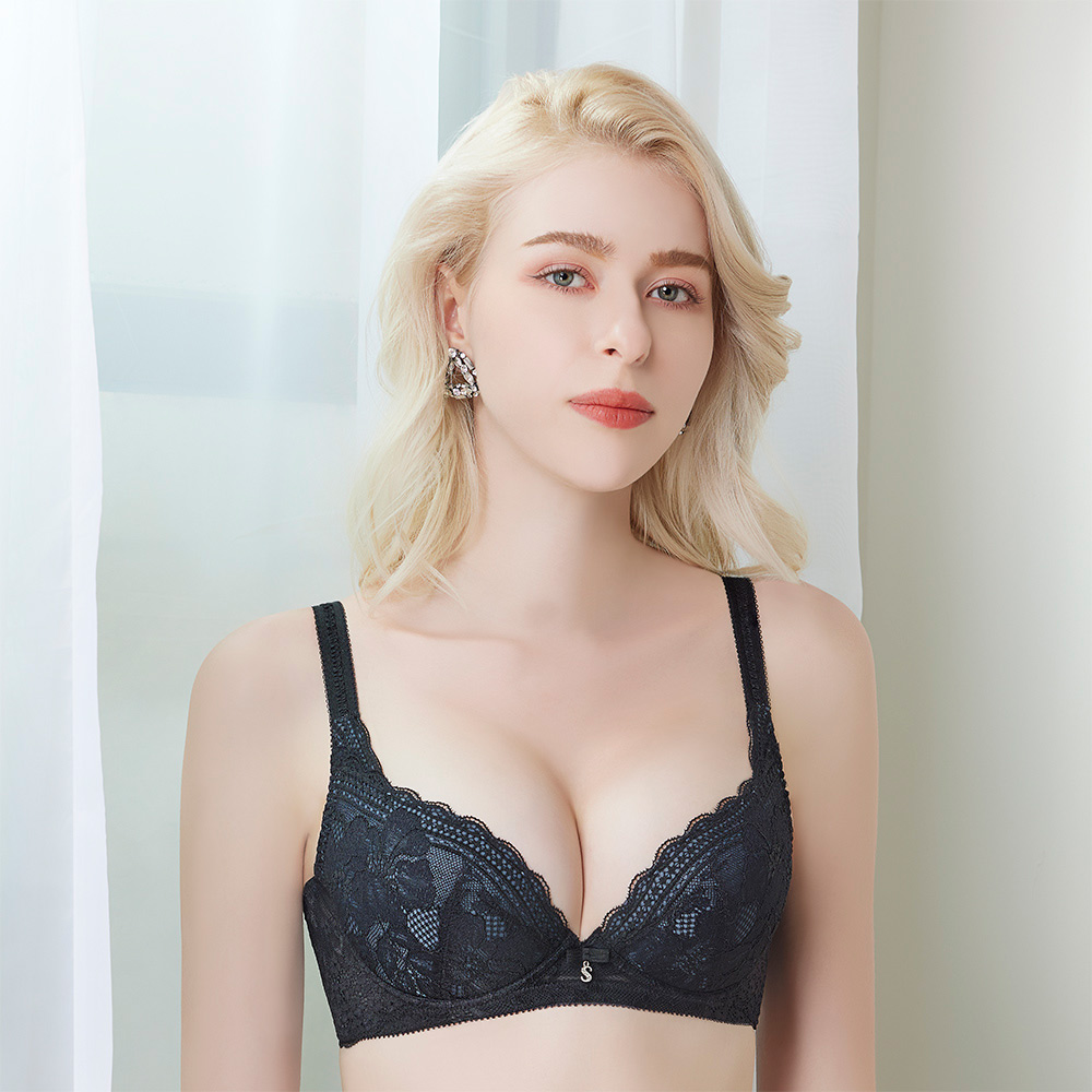 SWEAR 思薇爾 【思薇爾】撩波新花漾系列A-C罩蕾絲包覆女內衣(黑色) | SOGOplus 線上購物